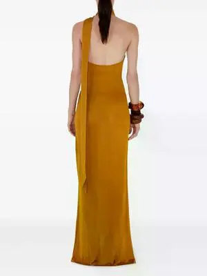 Galvan Mirage Halterneck Dress - Orange