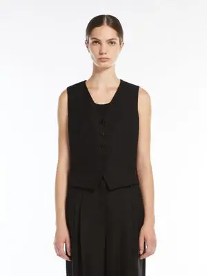 Max Mara Viscose And Linen Canvas Waistcoat