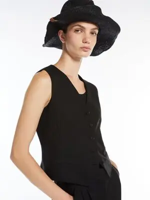 Max Mara Viscose And Linen Canvas Waistcoat