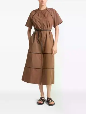 YVES SALOMON Belted Midi Dress - Brown