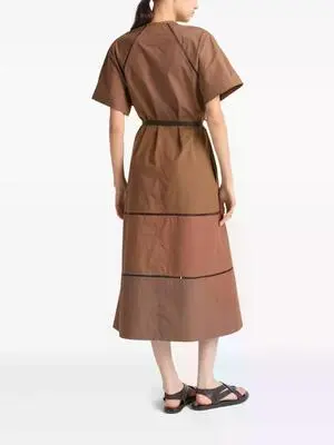 YVES SALOMON Belted Midi Dress - Brown