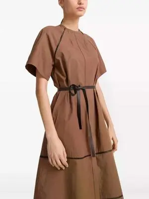 YVES SALOMON Belted Midi Dress - Brown