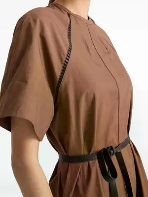 YVES SALOMON Belted Midi Dress - Brown