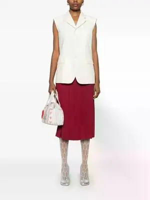 Comme Des Garçons Pleated Midi Skirt - Red
