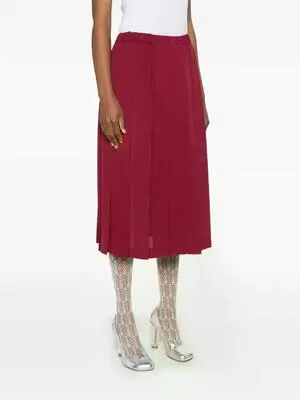 Comme Des Garçons Pleated Midi Skirt - Red