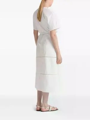 YVES SALOMON Belted Midi Dress - White