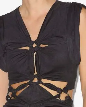 Isabel Marant Étoile Sirena Draped Faux Suede Midi Dress