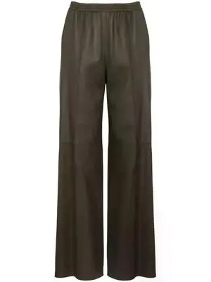 YVES SALOMON Leather Trousers - Brown