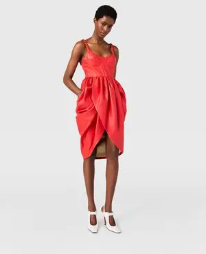 Stella McCartney Bustier Ruched Mini Dress - Red