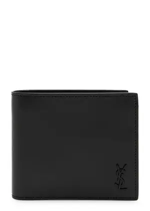Saint Laurent Cassandre Leather Wallet - Black