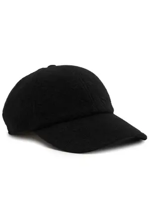 Saint Laurent Logo-embroidered Cashmere Cap - Black