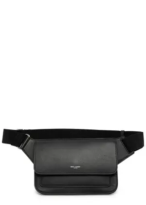 Saint Laurent Leather Belt Bag - Black
