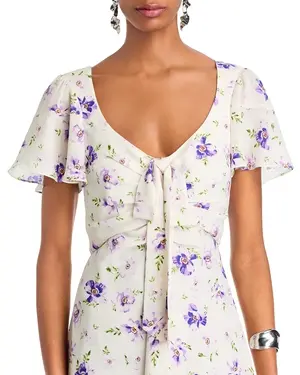 Cinq À Sept Tossed Poppies Isha Dress - Ivory Multi