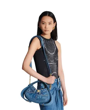 Balmain Medium Denim Jolie Madame Bag - Blue