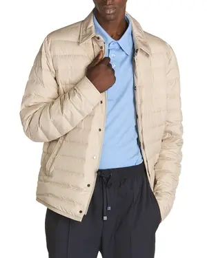 Moncler Bourdon Quilted Shirt Jacket - Medium Beige