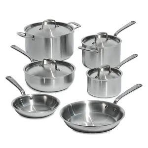 MADE IN 5 Ply Clad 10 Steel Cookware Set - Stainless Steel