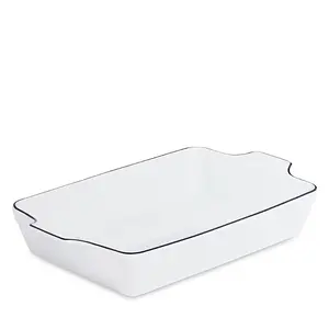 MADE IN Porcelain Rectangular Baking Dish - White/navy