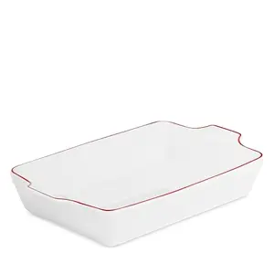 MADE IN Porcelain Rectangular Baking Dish White/red