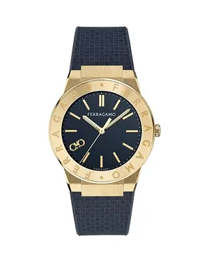 FERRAGAMO Sapphire Logo Watch, 41mm - Blue/blue