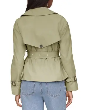 Avec Les Filles Cropped Belted Trench Coat