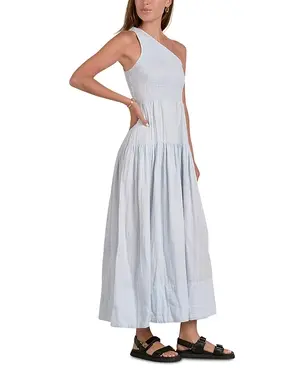Elan One Shoulder Maxi Dress - Light Blue