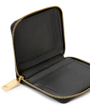 ALLSAINTS Lena Hex Leather Zip Wallet - Black