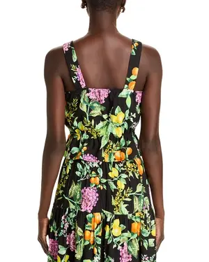 Aqua Fruit Button Front Tank Top