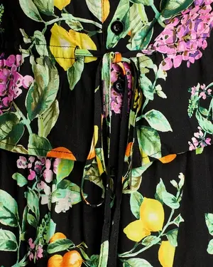 Aqua Fruit Button Front Tank Top