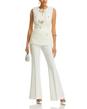 SELF-PORTRAIT Boucle Embellished Bow Jumpsuit