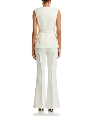 SELF-PORTRAIT Boucle Embellished Bow Jumpsuit
