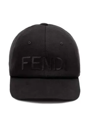 Fendi Cotton Baseball Cap With Embroidery - Black