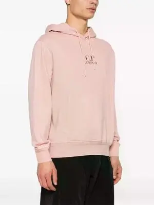 C.P. COMPANY Logo-embroidered Hoodie - Pink