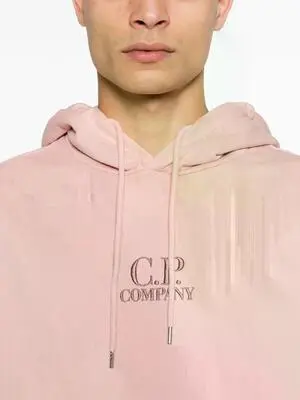 C.P. COMPANY Logo-embroidered Hoodie - Pink