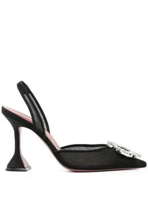 Amina Muaddi 100mm Begum Slingback Pumps - Black