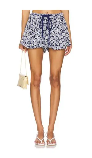 Free People Printed Pull On Short - Navy Combo
