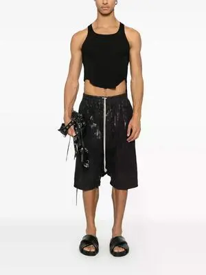 Rick Owens Cropped Tank Top - Black