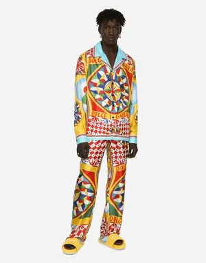 Dolce & Gabbana Carretto-print Silk Twill Shirt - Red