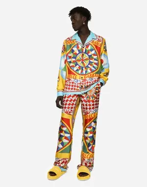 Dolce & Gabbana Carretto-print Silk Twill Shirt - Red