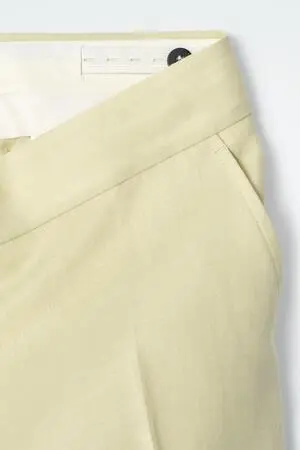 Cos Linen Slim-leg Trousers - Yellow