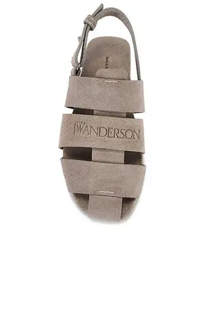 JW Anderson Flat Sandals With Cut-outs And Adjustable Strap - Grey