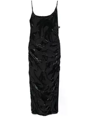 MUGLER Flocked Midi Dress
