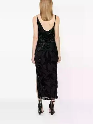 MUGLER Flocked Midi Dress