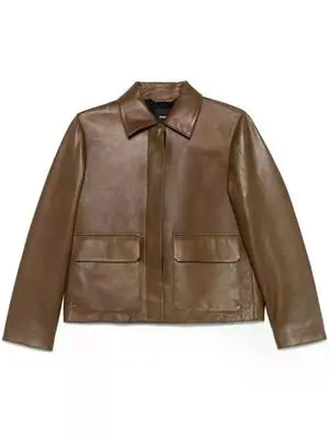 Theory Leather Jacket - Brown