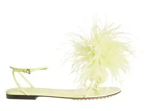 Bottega Veneta Leather Dot Feather Sandals - Green