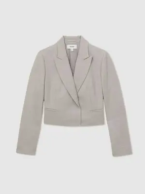 REISS Harper Double-breasted Cropped Blazer