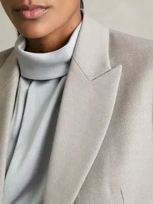 REISS Harper Double-breasted Cropped Blazer