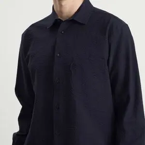 You Must Create Curtis Seersucker Shirt - Navy