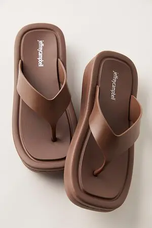 Jeffrey Campbell Darcie Platform Flip Flops - Brown
