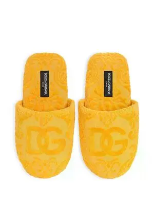 DOLCE & GABBANA CASA Logo-embroidered Slippers