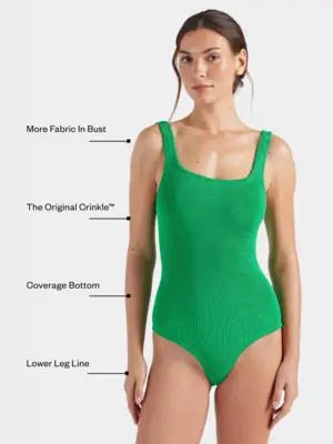 Hunza G Coverage Square Neck One Piece Swimsuit